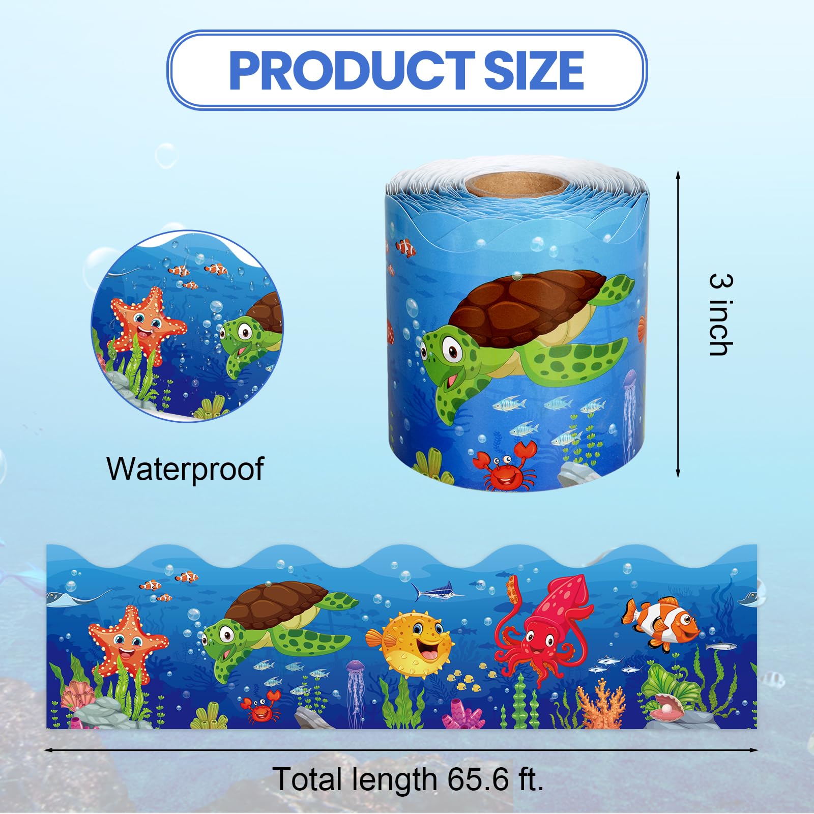 Snapklik.com : 65.6Ft Ocean Bulletin Board Borders, Summer Under The ...