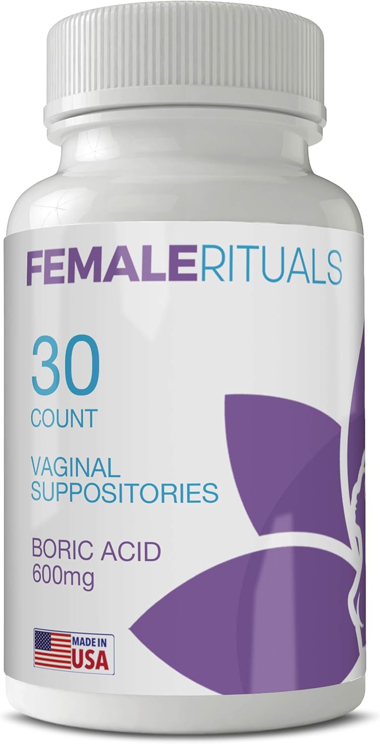 Amazon.com: Female Rituals Boric Acid Suppositories 600 mg - Vaginal ...