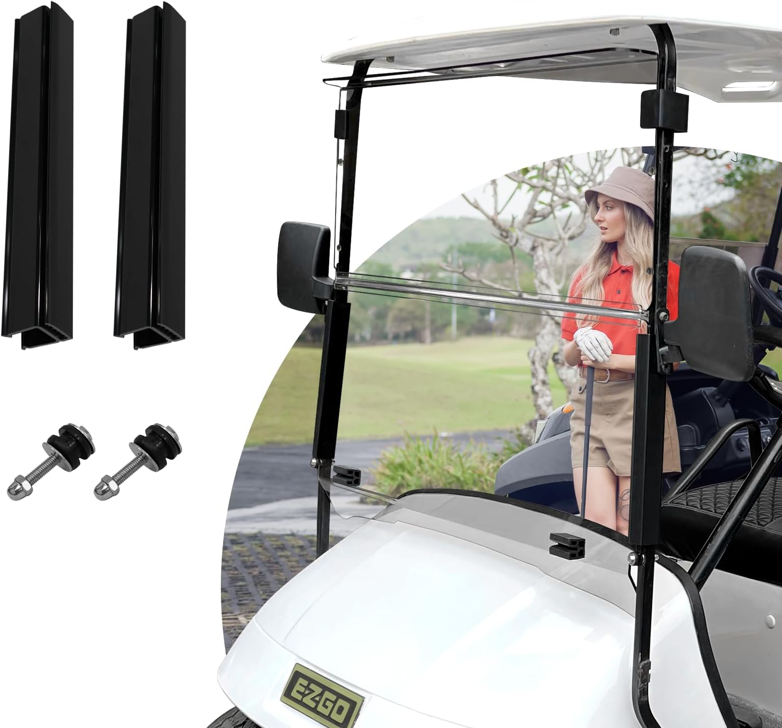 Amazon.com: HANGKUNNEE Golf Cart Windshield for EZGO TXT Gas and ...