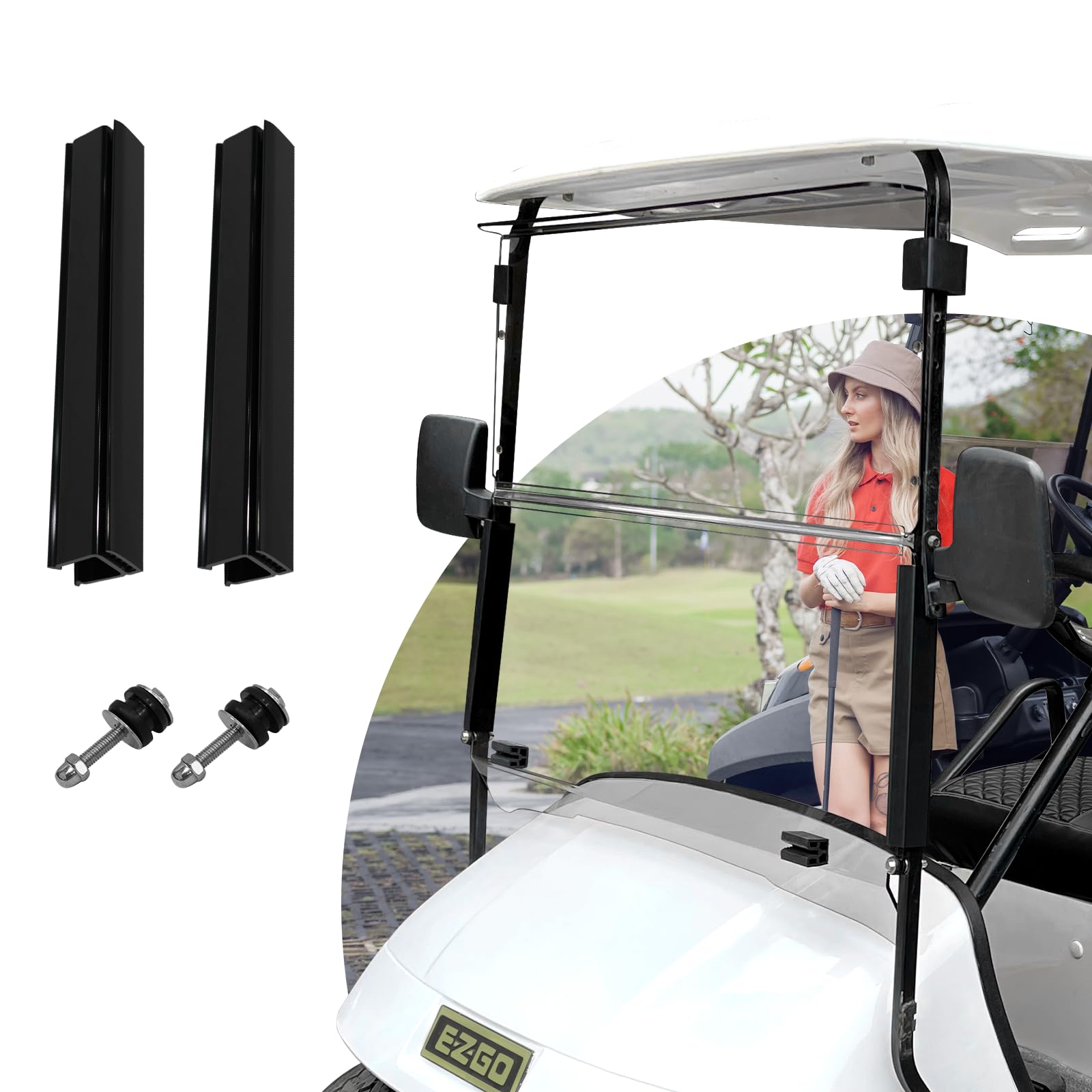 Snapklik.com : HANGKUNNEE Golf Cart Windshield For EZGO TXT Gas And ...