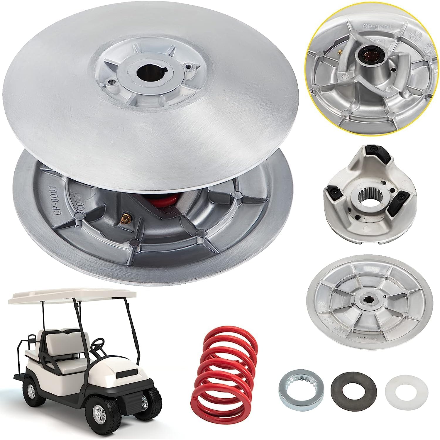 Amazon.com: VEVOR Golf Cart Secondary Driven Power Clutch Kit, Metal ...