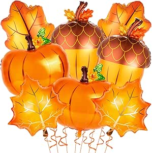 Amazon.com: Happy Fall Balloon, 16Pcs Big Maple Leaves Acorn Balloons ...
