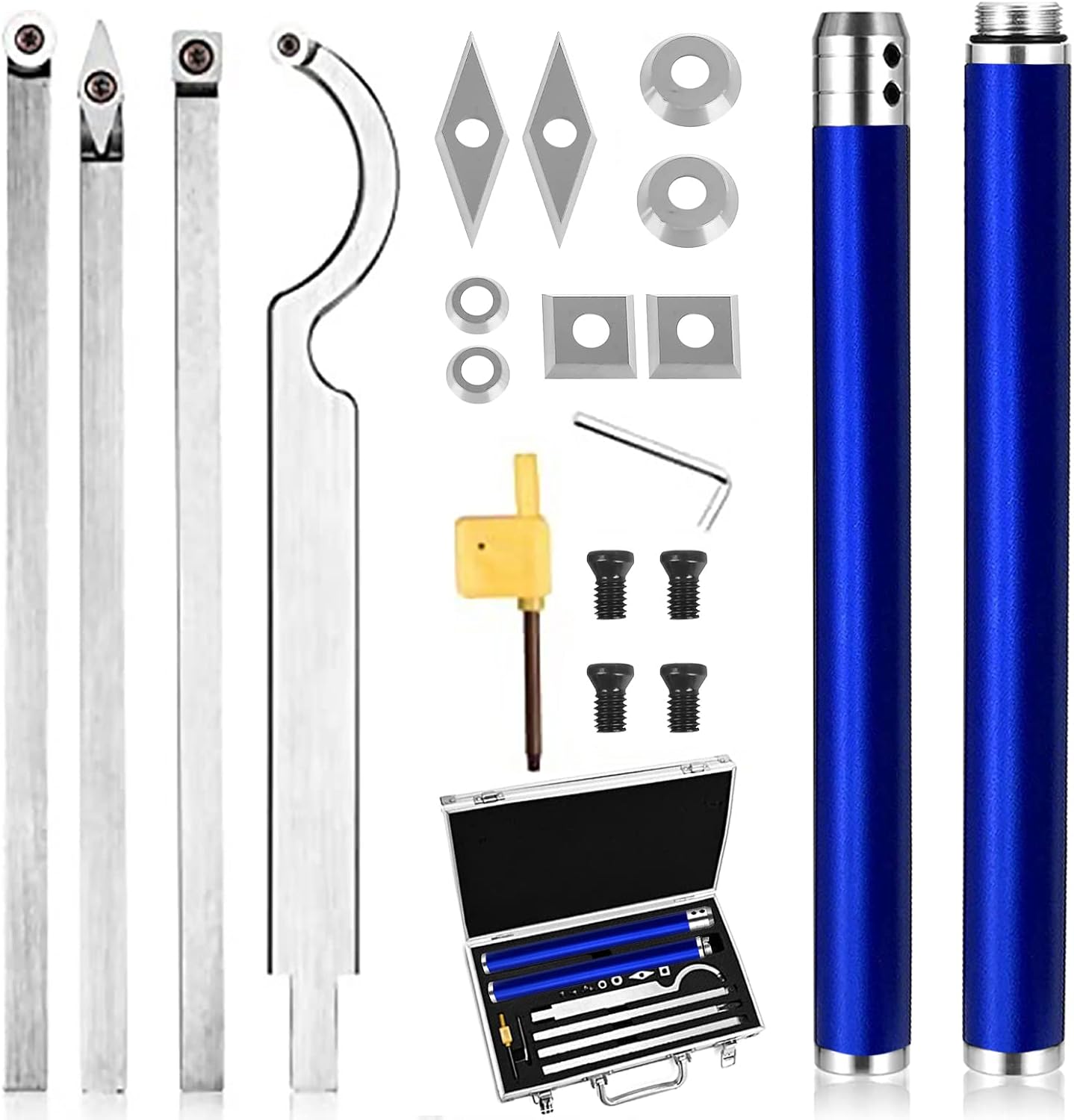 Carbide Wood Lathe Tools with 8 Extra Blades, Latest Lathe Rougher ...