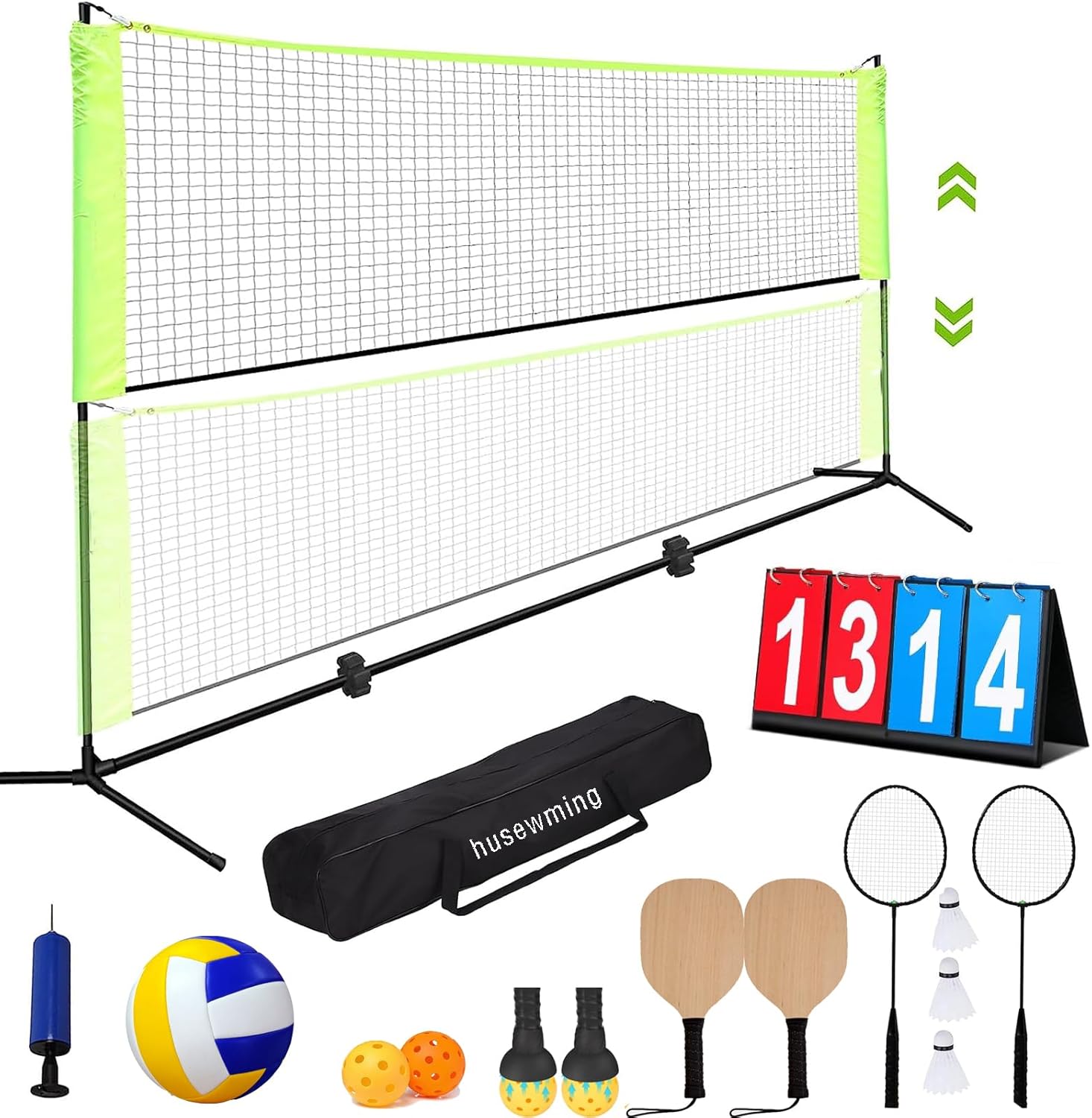 Amazon.com : 17ft Badminton Sets for Backyards, All-in-One Outdoor ...