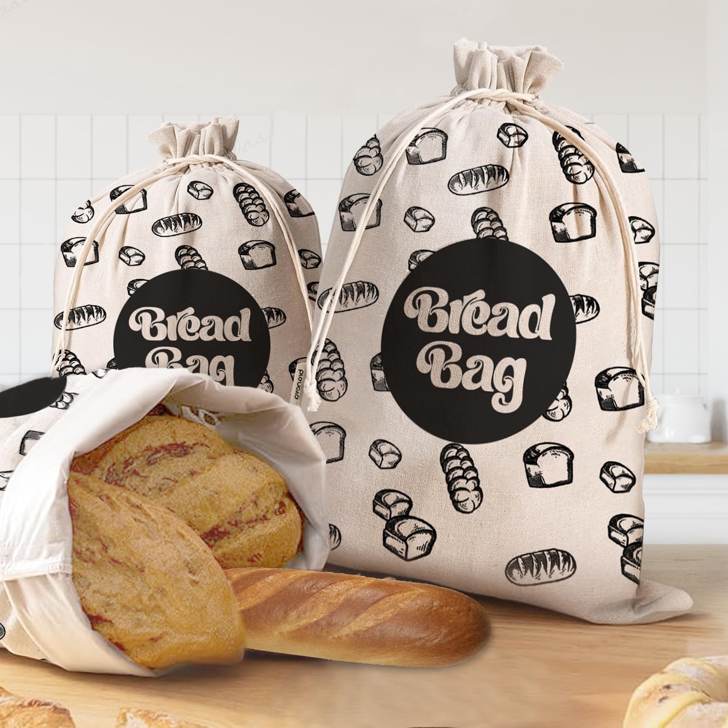 Amazon.com: BRANOVA 3 Pack Reusable Bread Bags for Homemade Bread - 17 ...