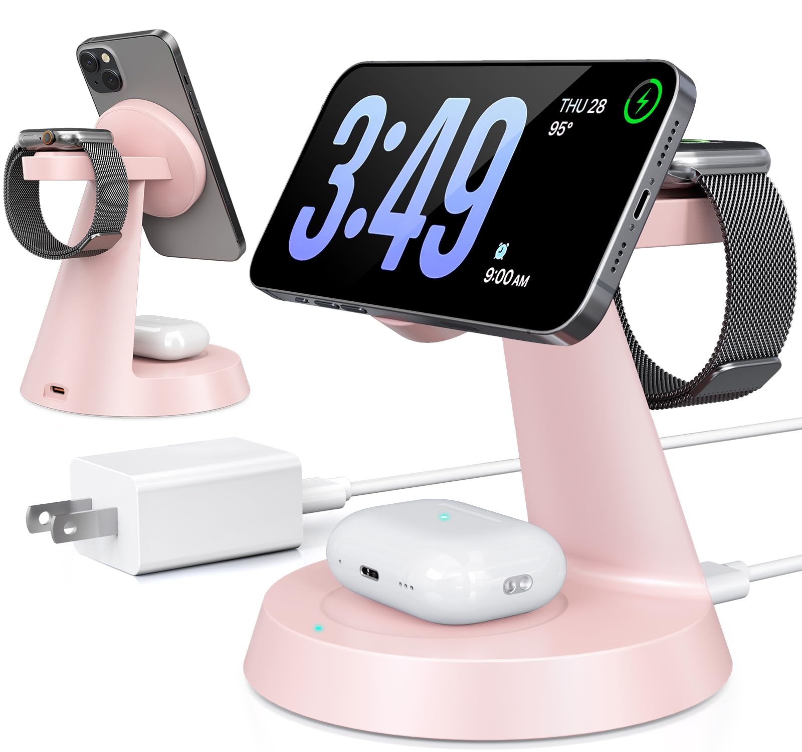 Amazon.com: 3 in 1 Wireless Charging Station for Apple, Charger Stand ...