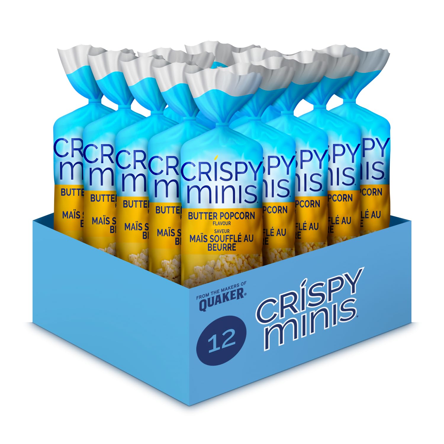 Crispy Minis Butter Popcorn Flavour Large Brown Rice Cakes, Multi-Pack ...