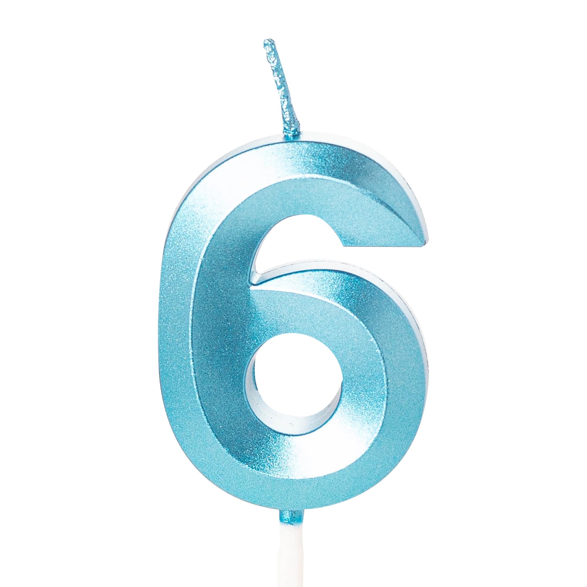 Blue 6th Birthday Candle Number 6 Candle for Birthday Cake, Blue 6 ...
