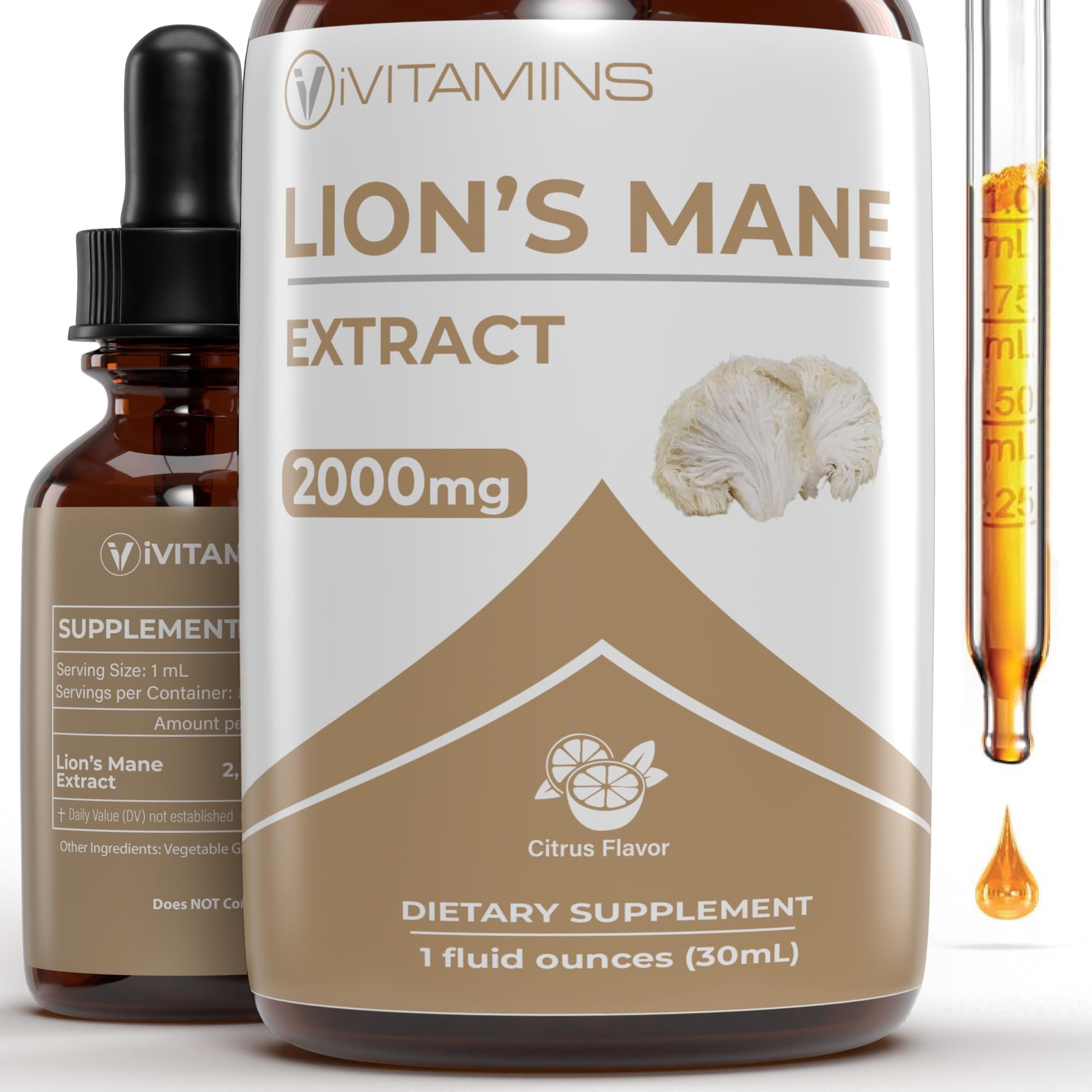 Amazon.com: iVitamins Lions Mane Liquid - Lion’s Mane Tincture for ...