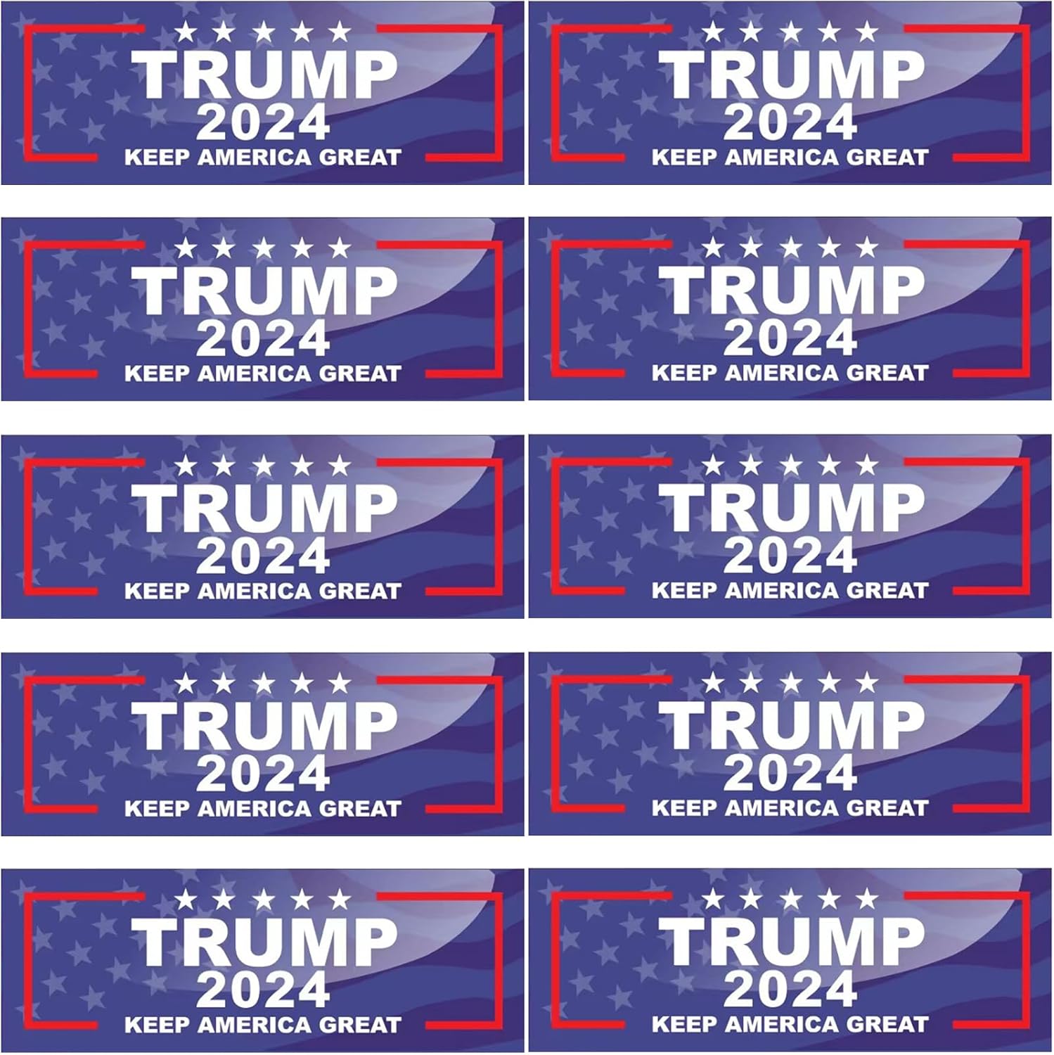 Amazon.com - 10pcs Self-Adhesive Trump 2024 Stickers, 9"x3" Trump ...