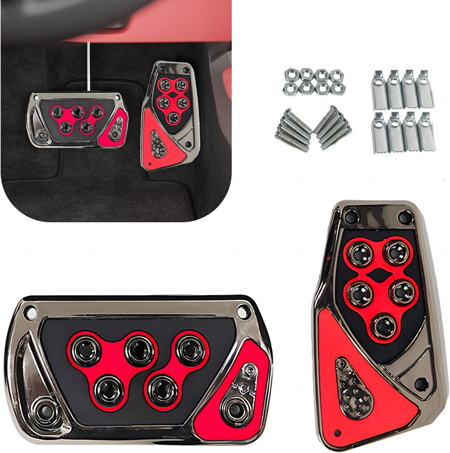 Amazon.com: Flygun 2 PCS Car Transmission Brake Pedal Cover, 2.55In x 5 ...