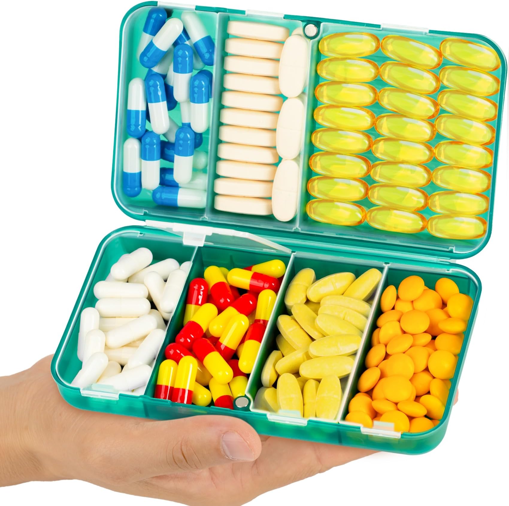 Amazon.com: Yaklim Magnetic Travel Pill Organizer, 7 Compartments ...