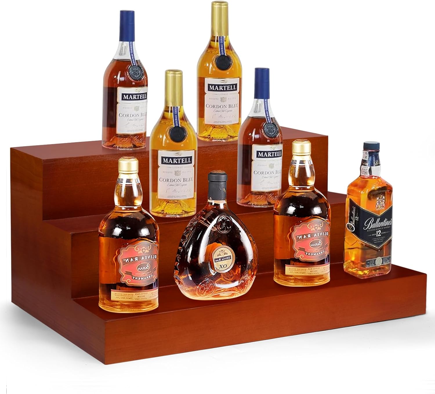 Amazon.com: AGJIDSO Liquor Bar Bottle Display Shelf, 3 Tier Solid Wood ...