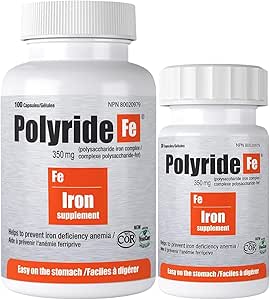 POLYRIDE FE Iron Supplements - 150 mg Elemental Iron- Optimal ...
