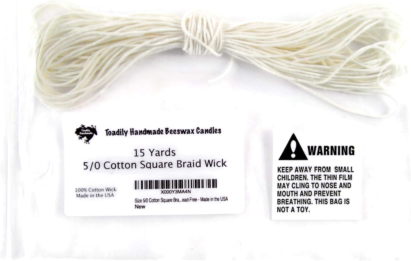 Amazon.com: 528 Foot Spool - #2/0 Cotton Square Braid Candle Wick - 100 ...