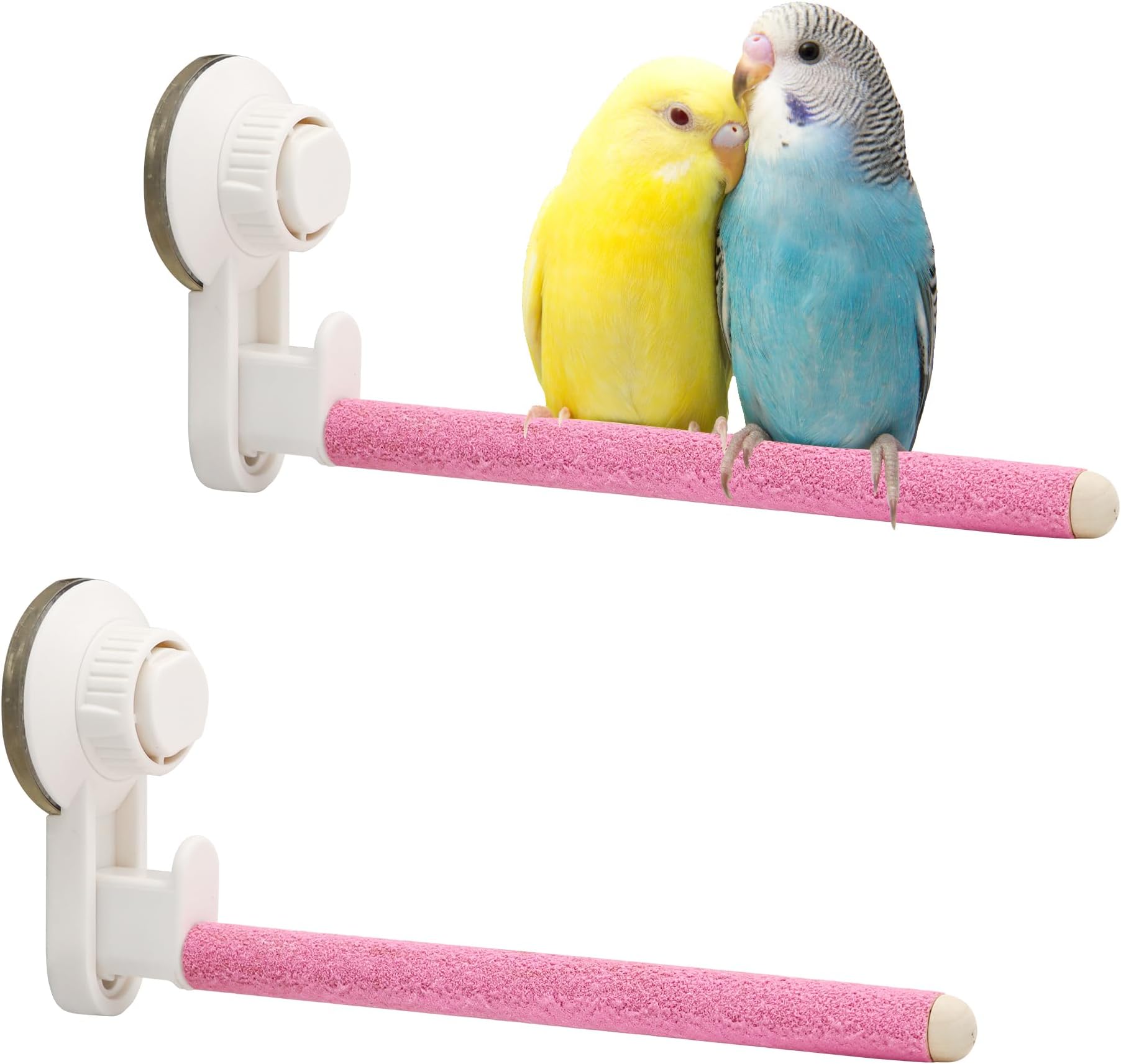 Amazon.com : 2Pcs Bird Perch With Suction Cup, Wooden Parrot Stand ...