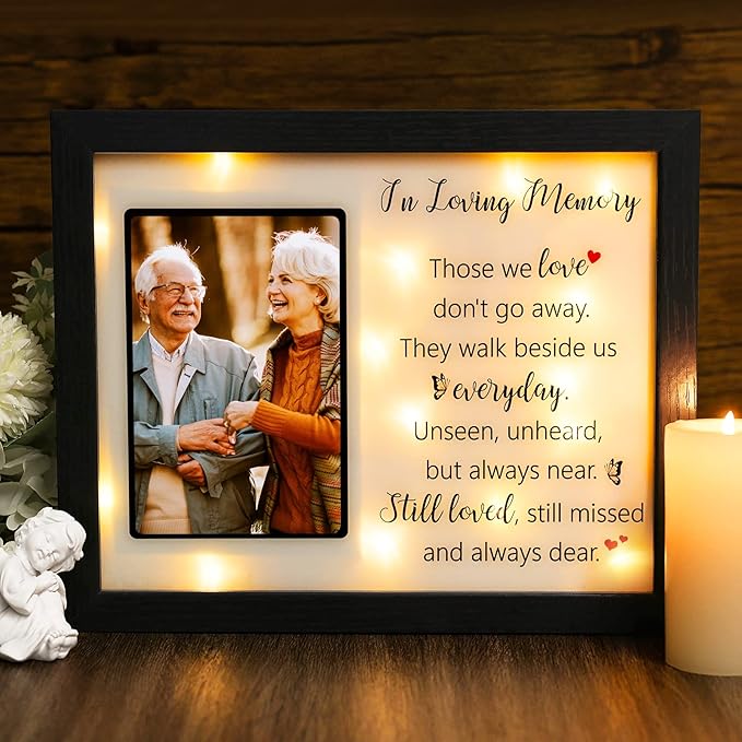 Amazon.com - LED Shadow Box 4x6 - Memorial Picture Frame for Loss of ...