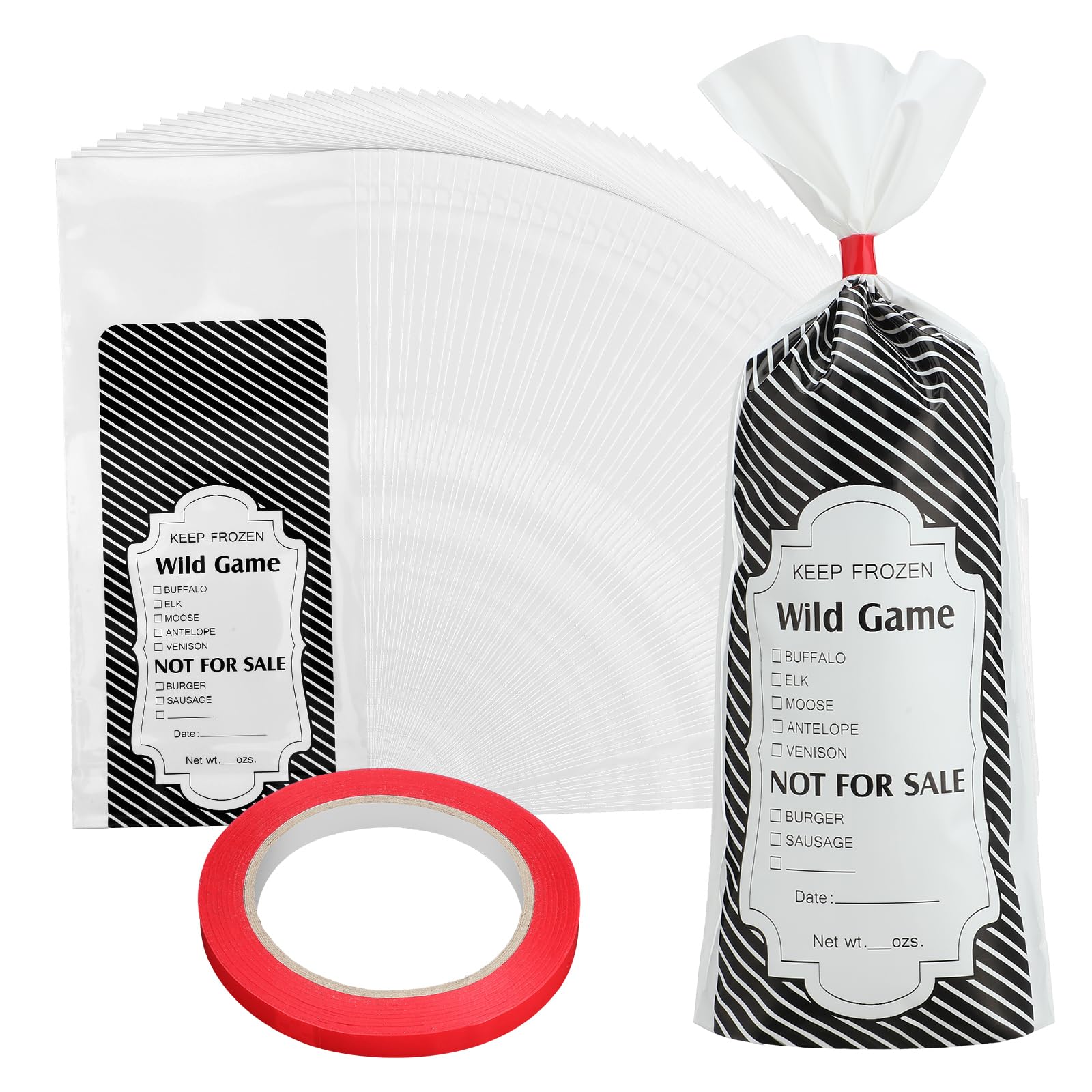 Amazon.com: Yeaqee 500 Pcs Ground Beef Freezer Bags Wild Game Freezer ...