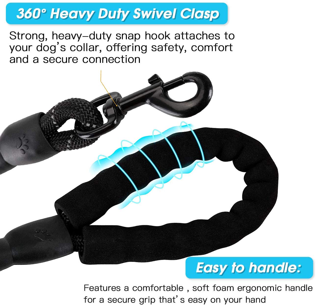 Cymiler Short Dog Leash,3 Sizes Nylon Short Traffic Leash with Padded ...