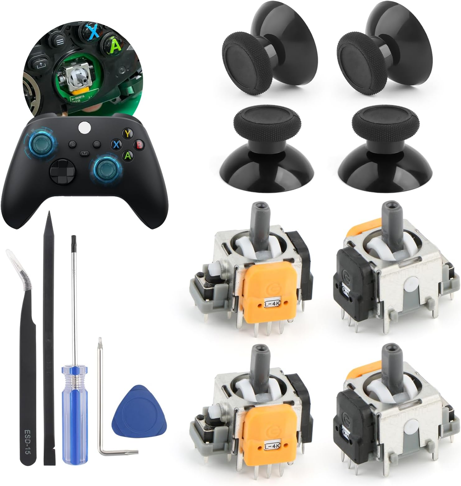 Amazon.com: 4Pack Joysticks for Xbox Series S/X Hall Effect Joystick ...