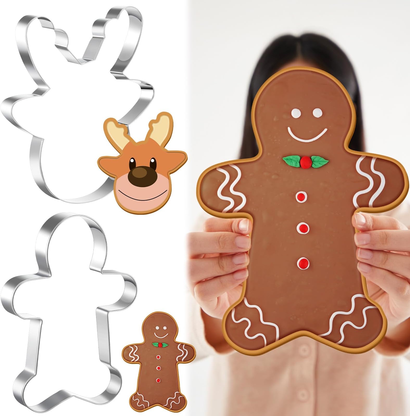 Amazon.com: Large Gingerbread Boy Man 8 Inch Cookie Cutter from The ...