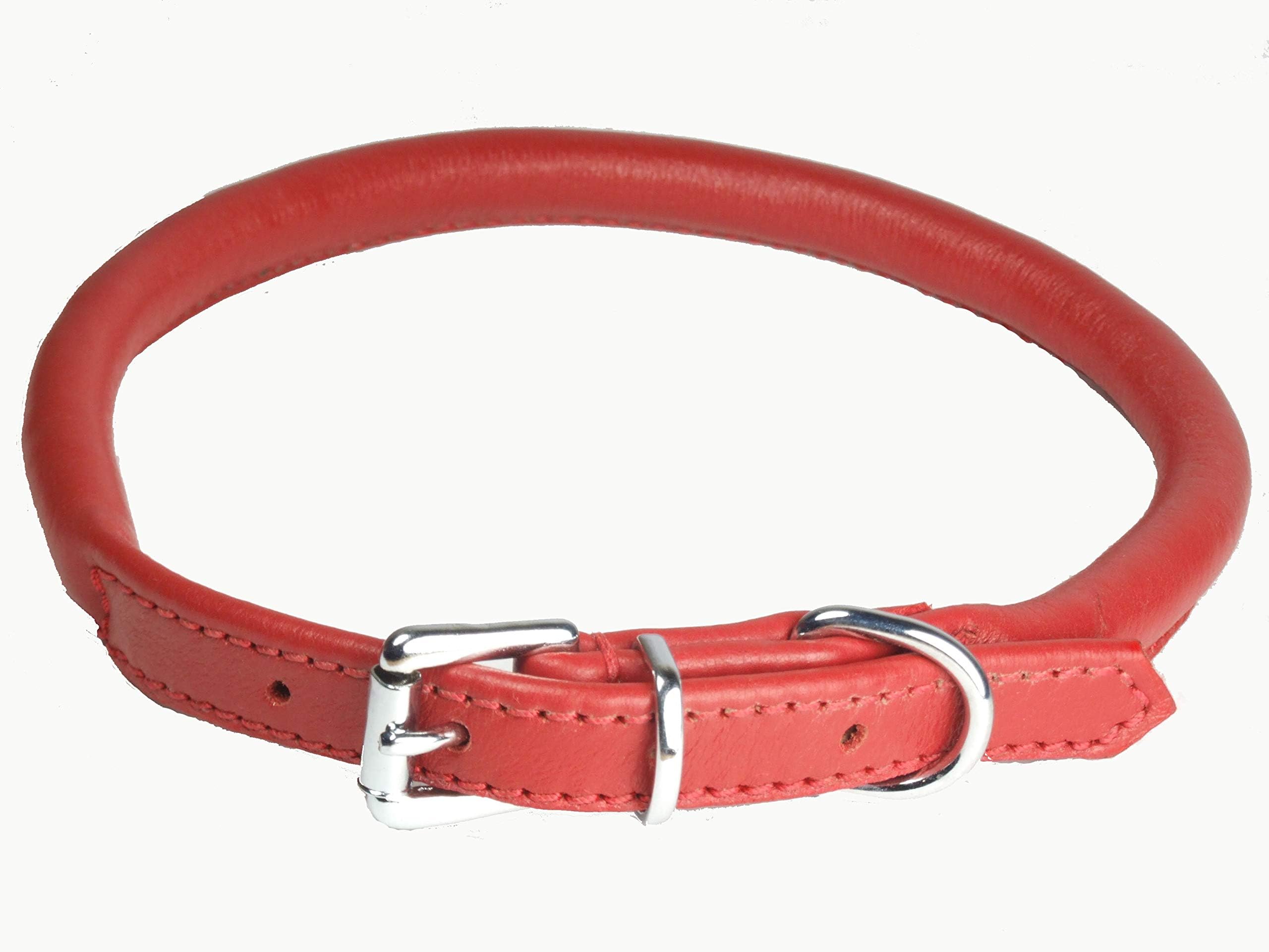 Best Rolled SOFT Leather Dog Collar Black : sizes Small 14"(35cm): will ...