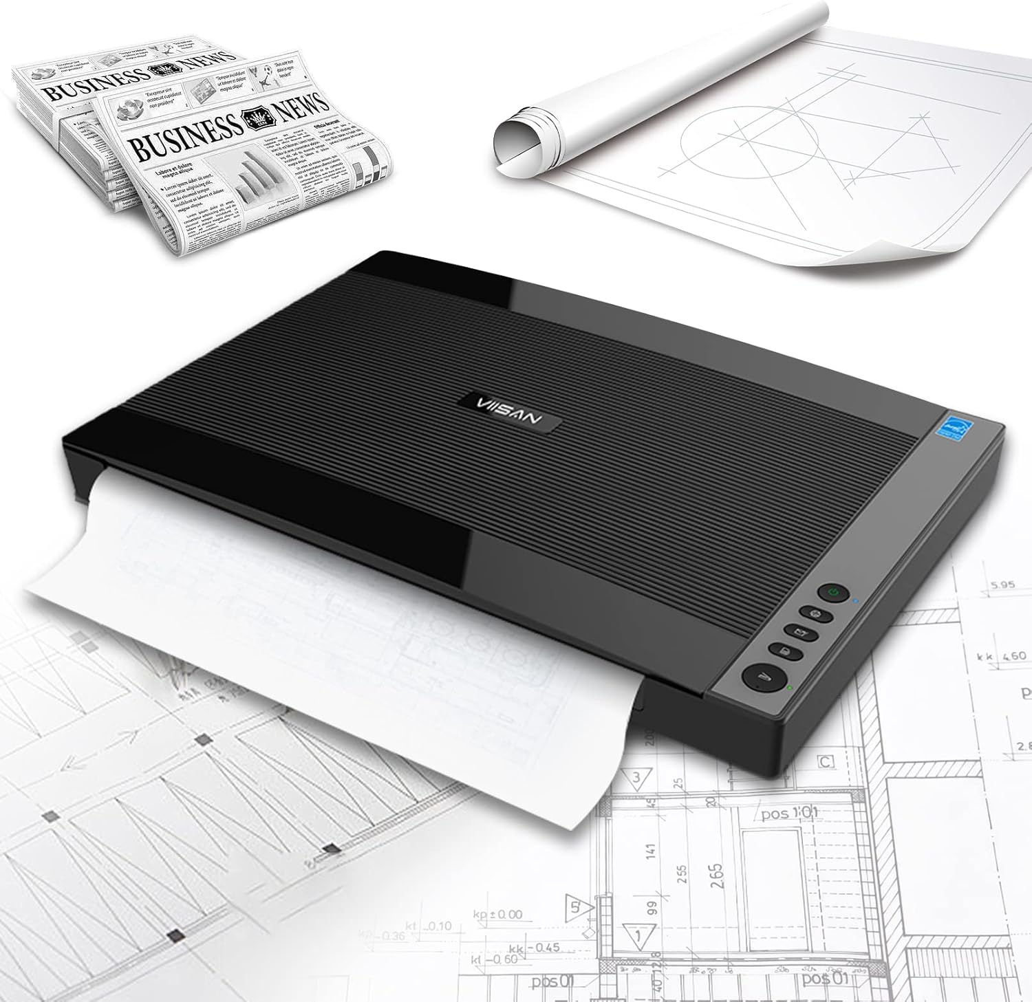 VIISAN 3120 A3 Flatbed Scanner - 1200 DPI, Bermuda | Ubuy