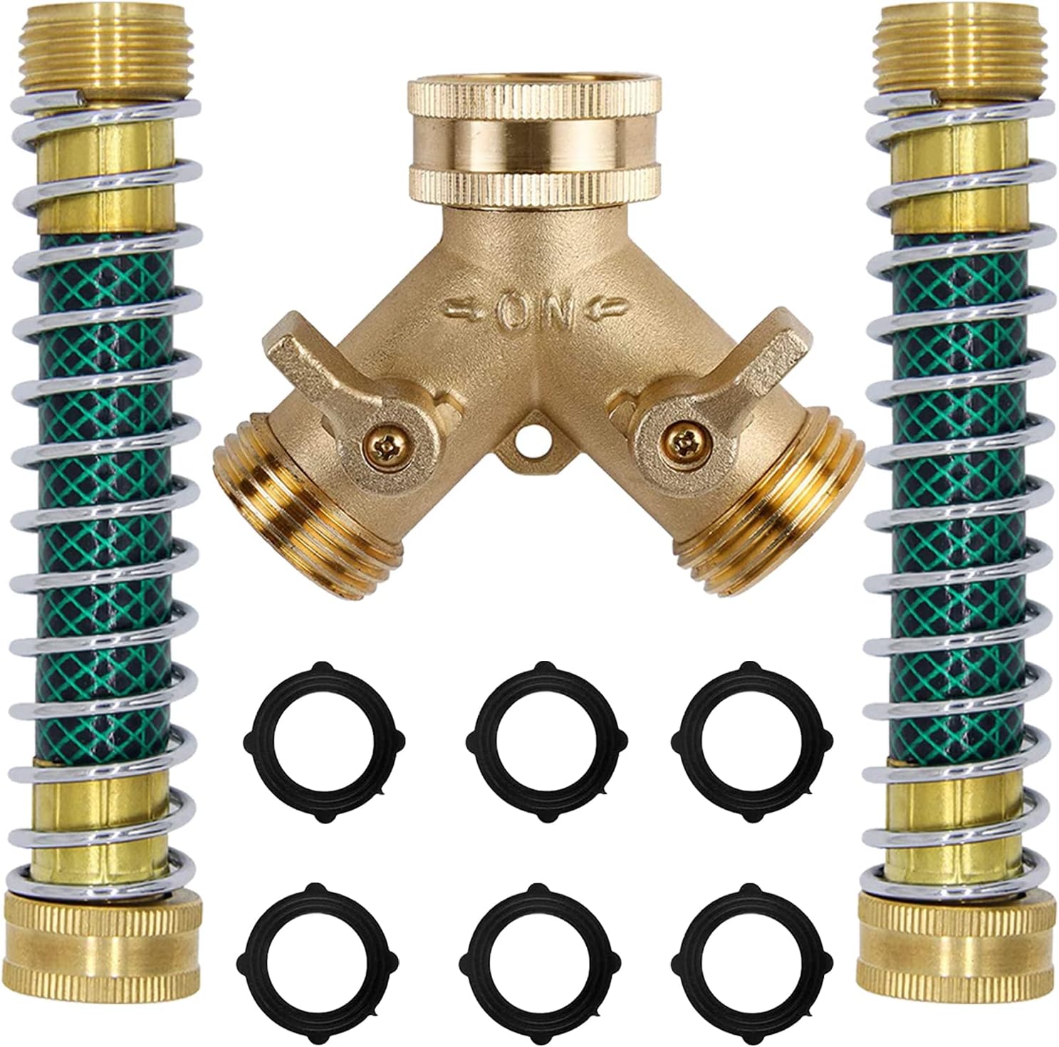 Amazon.com: VankRing Garden Hose Y Splitters 2 Way Heavy Duty Brass ...