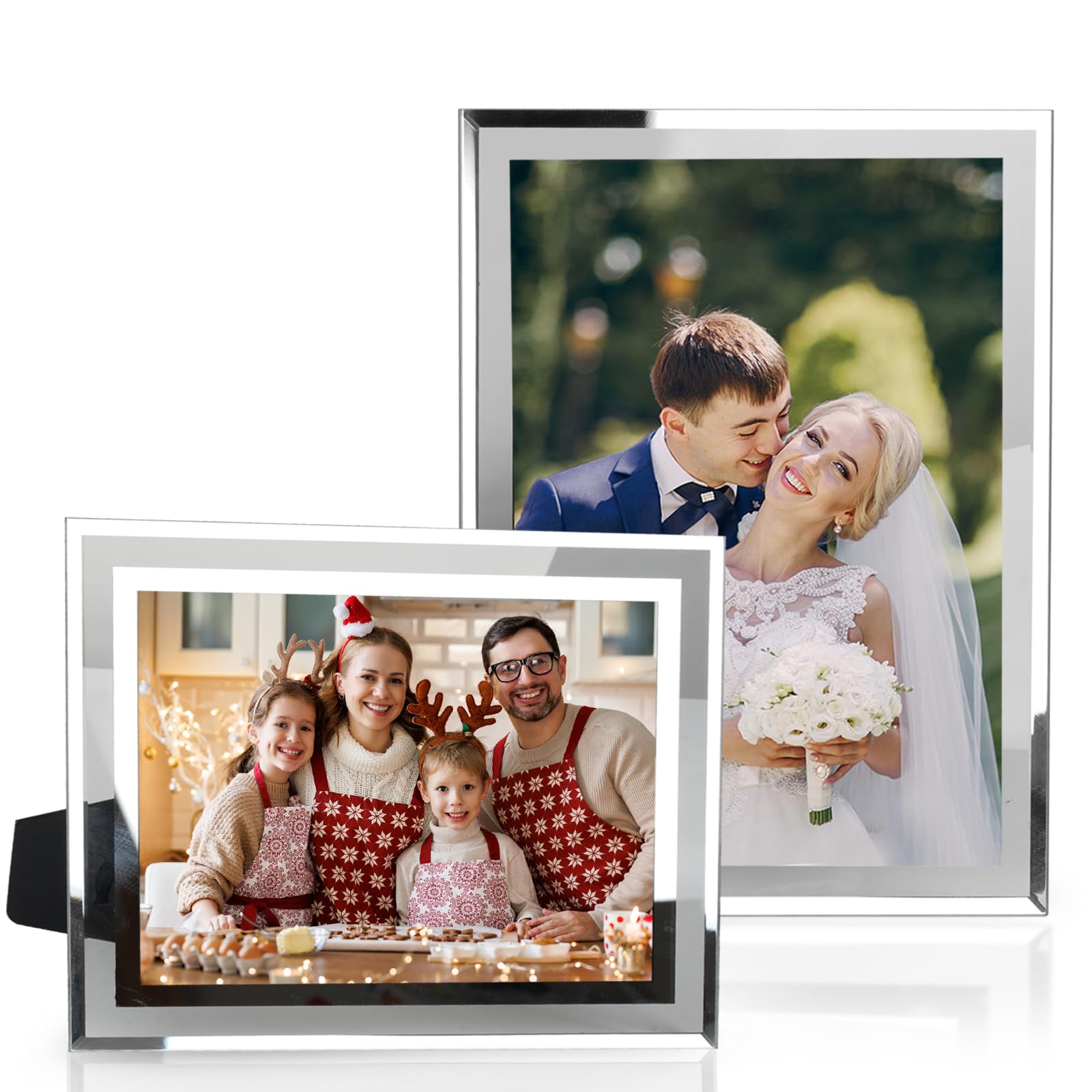 2 Pack 8x6 Photo Frame, Photo Frame 8x6, Glass Photo Frame, Glass ...