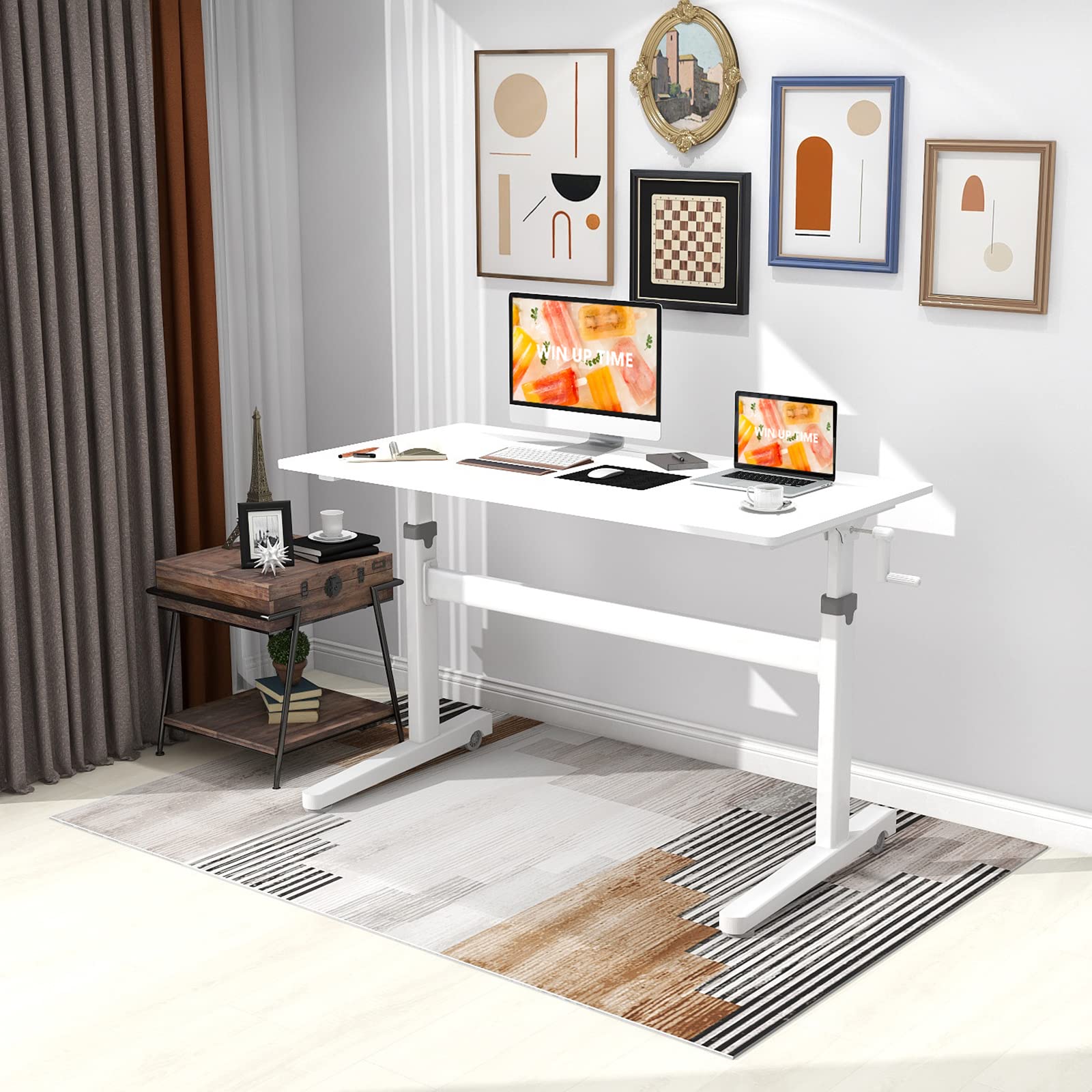 Snapklik.com : Win Up Time Manual Standing Desk Height Adjustable ...