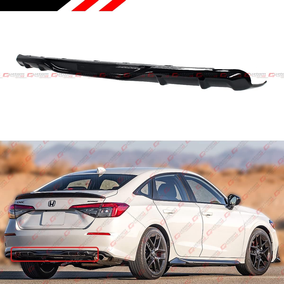 Amazon.com: RS Style Painted JDM Full Gloss Black Rear Diffuser ...