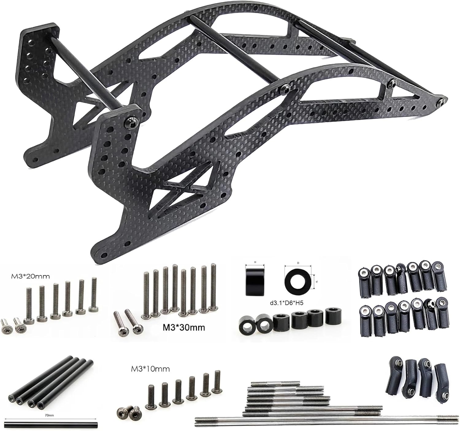 RHINOESC Crawler YUE ONE Shafty MOA Carbon Fiber Crawler Chassis Full 4 ...