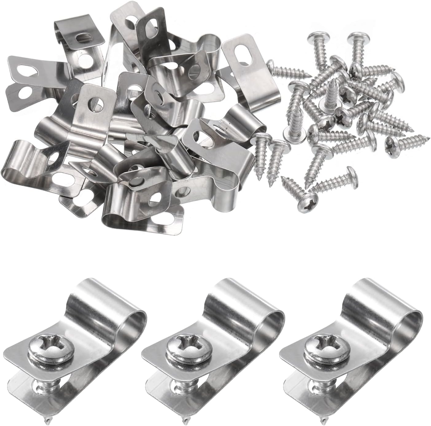 Amazon.com : HARFINGTON 20pcs Wire Fence Clips 0.24" Stainless Steel ...