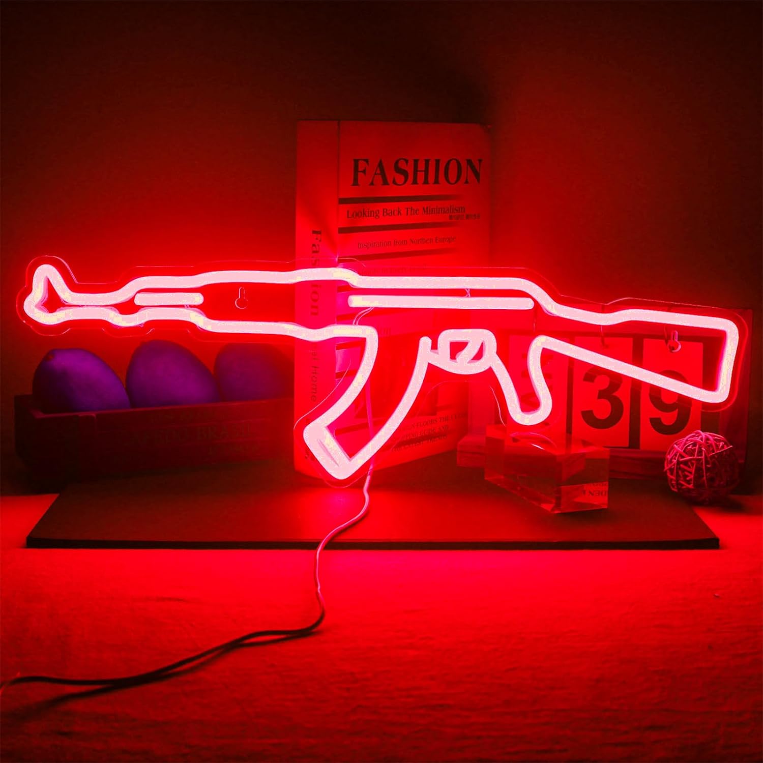 Amazon.com: Pistol Neon Signs Pistol Shaped Led Neon Lights Hanging Art ...