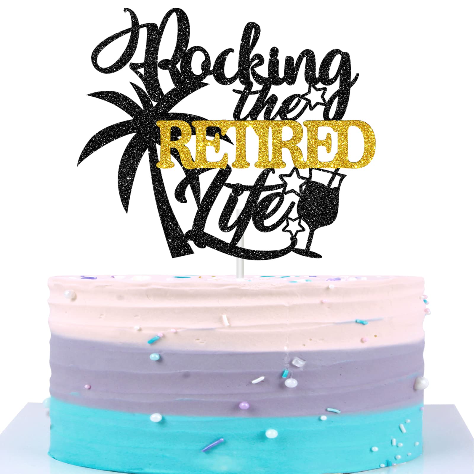 Buy Dill-Dall Rocking the Retired Life Cake Topper, Happy Retirement ...