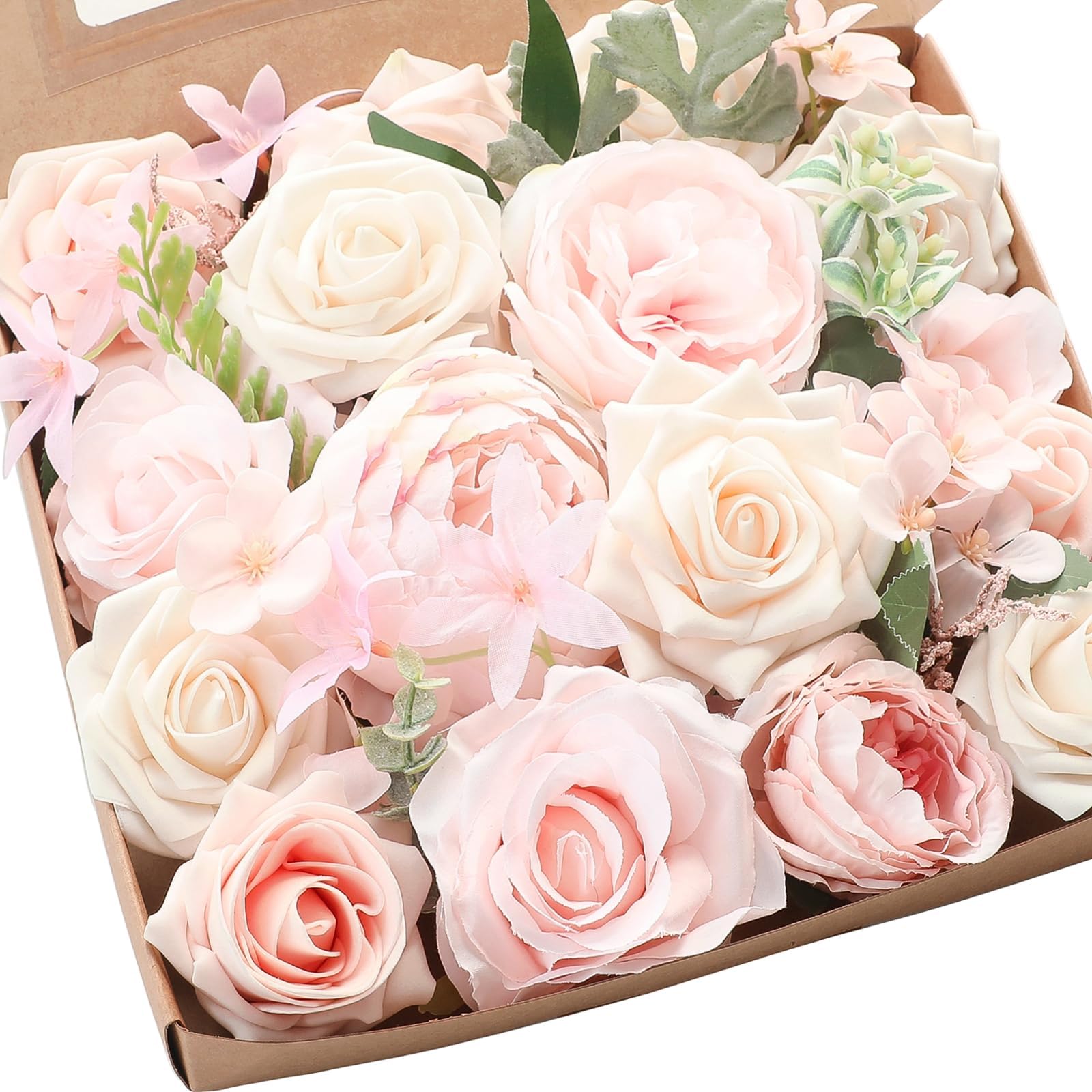 Amazon.com: Serwalin Artificial Flowers Pink Wedding Flowers Silk ...
