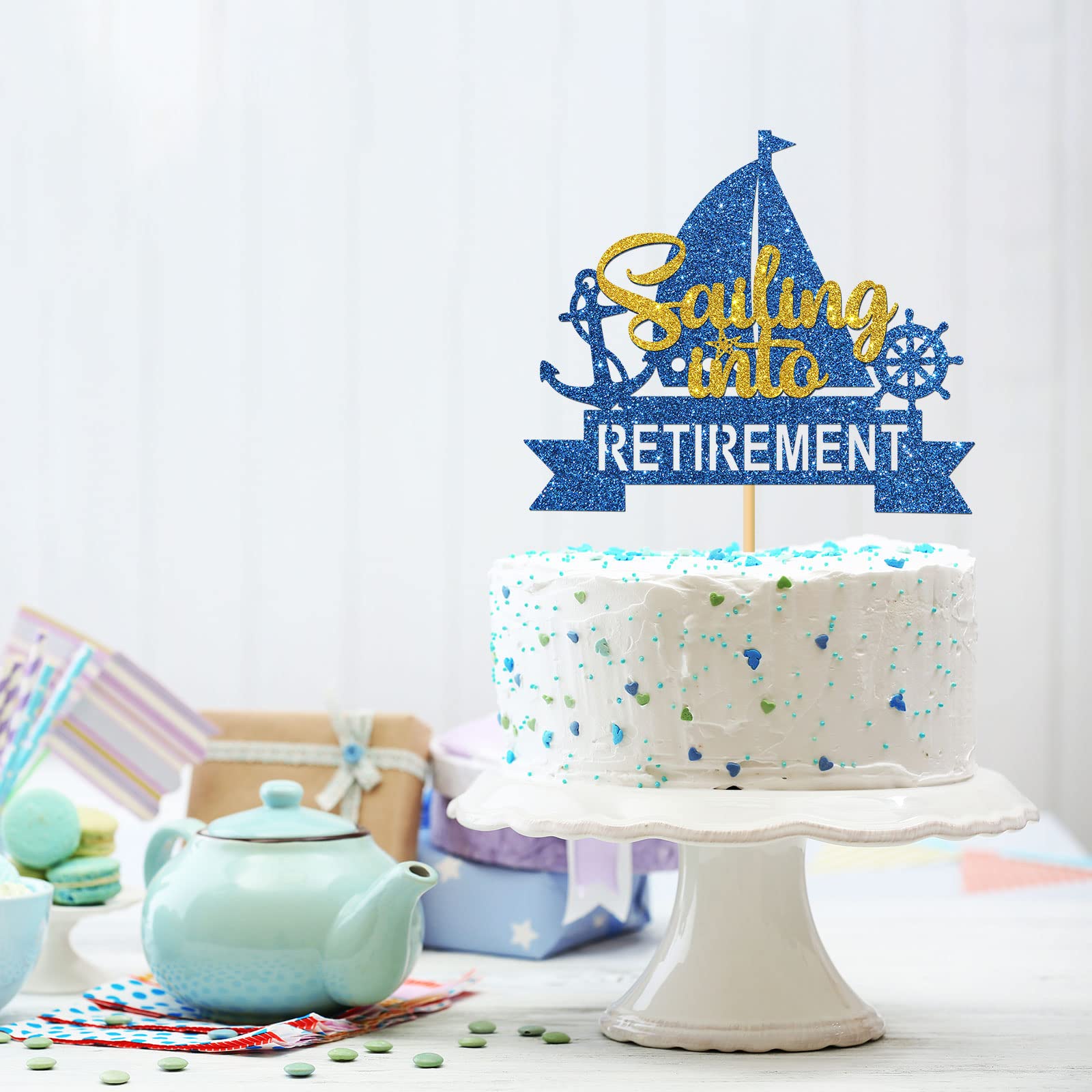 Snapklik.com : Sailing Into Retirement Cake Topper - Nautical ...
