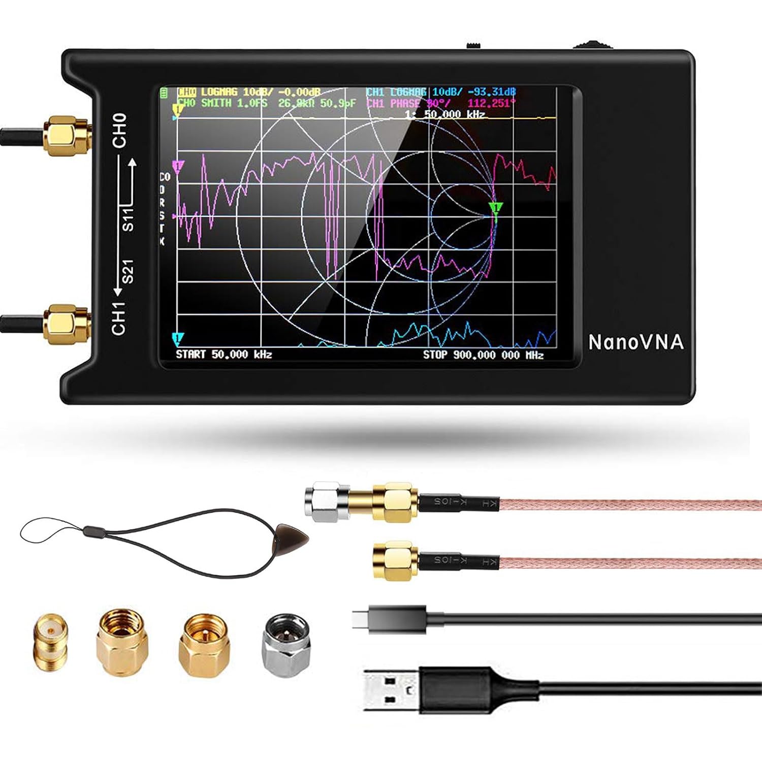 NanoVNA-H4 Vector Network Analyzer 10k-1.5GHz with 4"Touchscreen for ...
