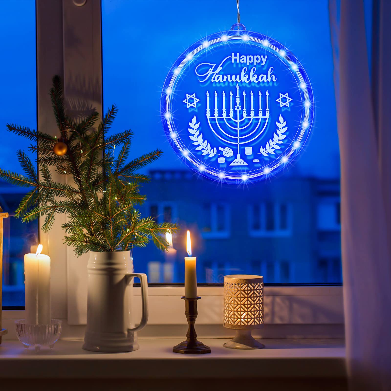 Chanukah Menorah In Window
