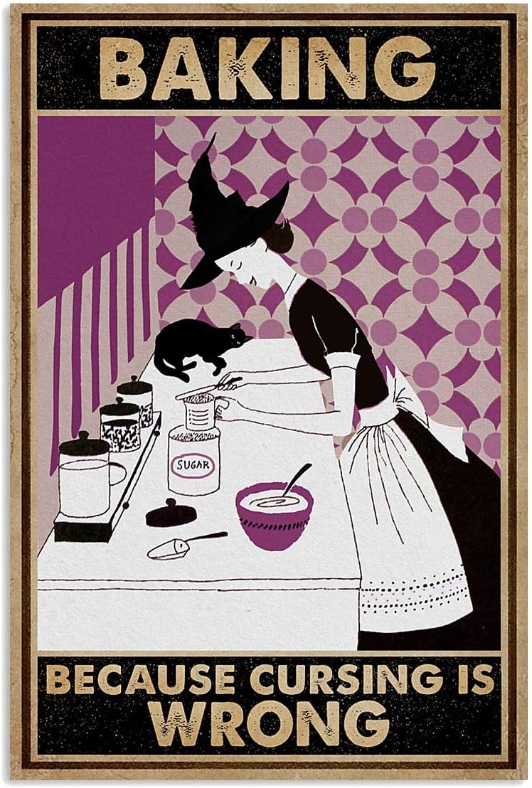 Amazon.com: Baking Because Cursing is Wrong Witch Poster Gift for Women ...