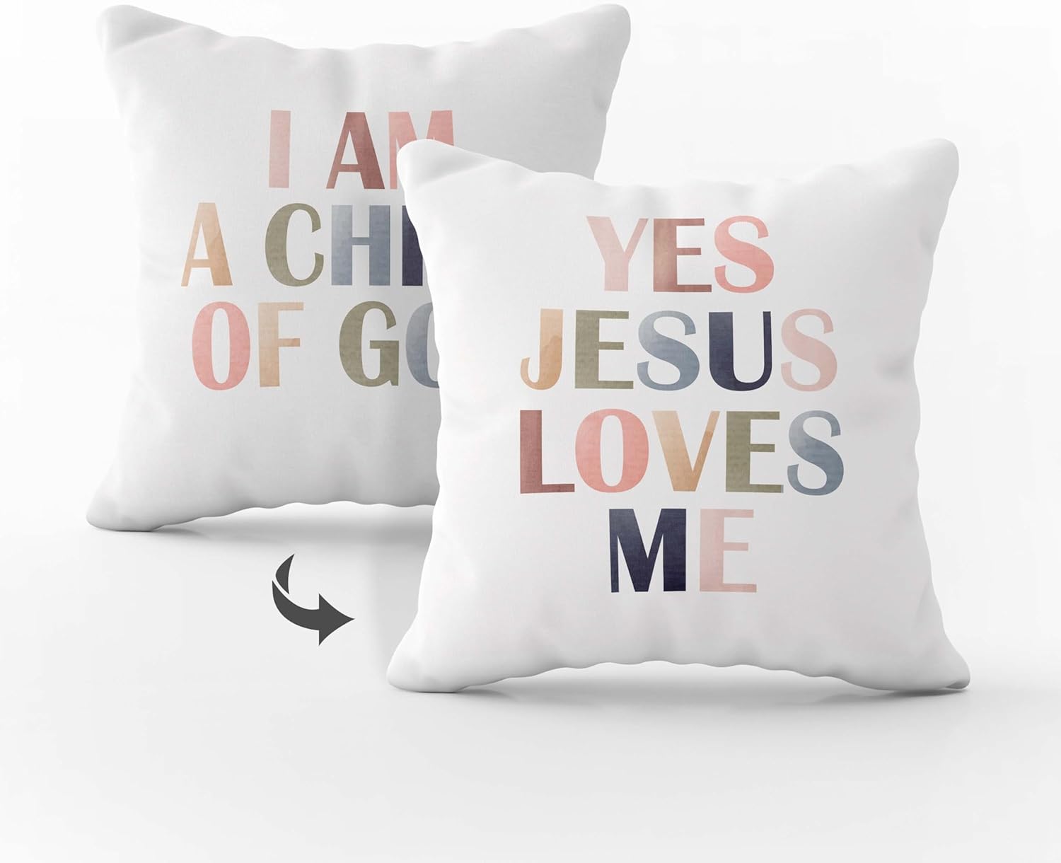 Amazon.com: Christian Pillows Covers, Jesus Loves Me Reversible Pillow ...