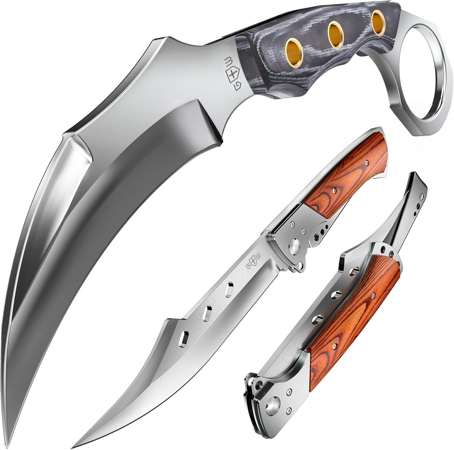 Amazon.com : Grand Way Tactical Knife with Sheath & Micarta Handle ...