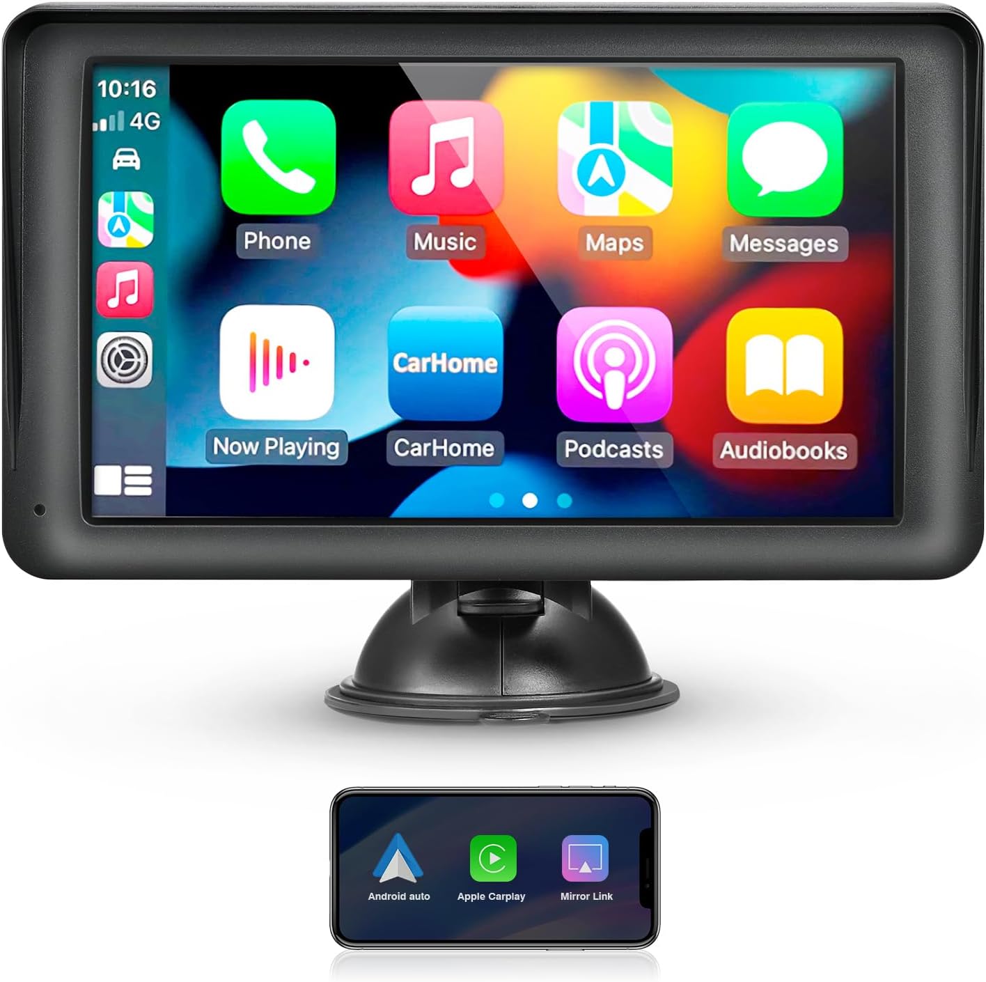 Amazon.com: FitAlly Wireless CarPlay Stereo Screen Kit, Portable 7" IPS ...