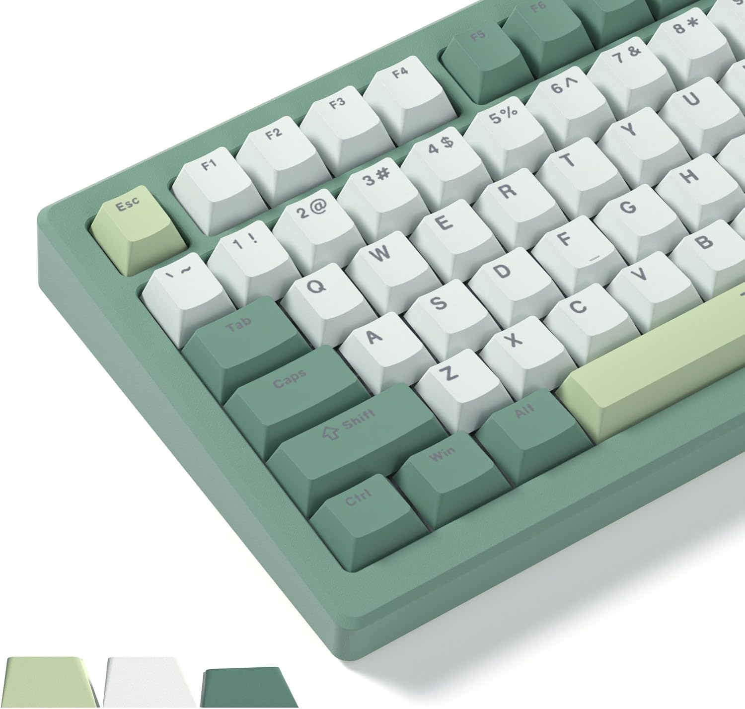 Womier Shine Through Keycaps, PBT Keycaps 60% Percent Cherry Profile ...