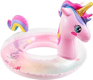 GROBRO7 Gradient Inflatable Pool Float - Pink Unicorn Giant Floaties ...