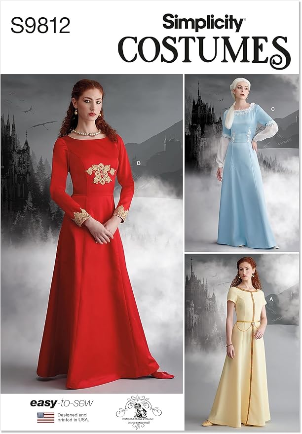 Amazon.com: Simplicity Misses' Medieval Dress Costumes Pattern Kit ...