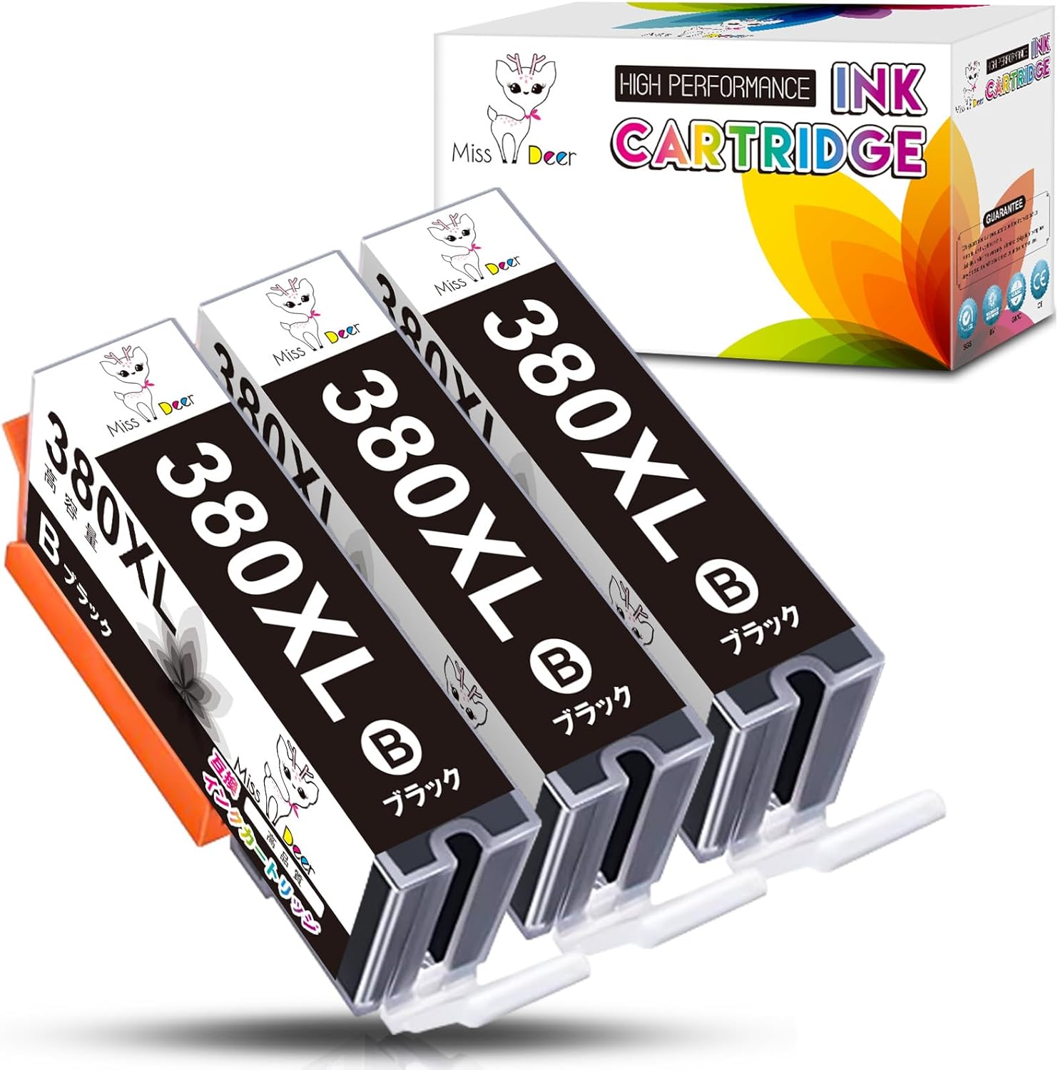 Amazon.co.jp: Miss Deer BCI-380XLPGBK キャノン (Canon) 用 互換 インクカートリッジ BCI-380XL 3本セット 大容量 対応機種 ...