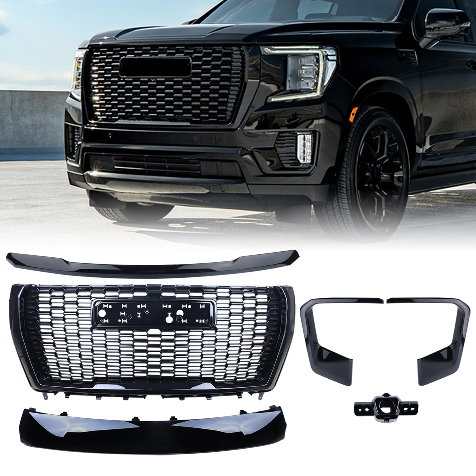 Amazon.com: Front Grille 6Pcs Compatible for 2021 2022 2023 2024 GMC ...