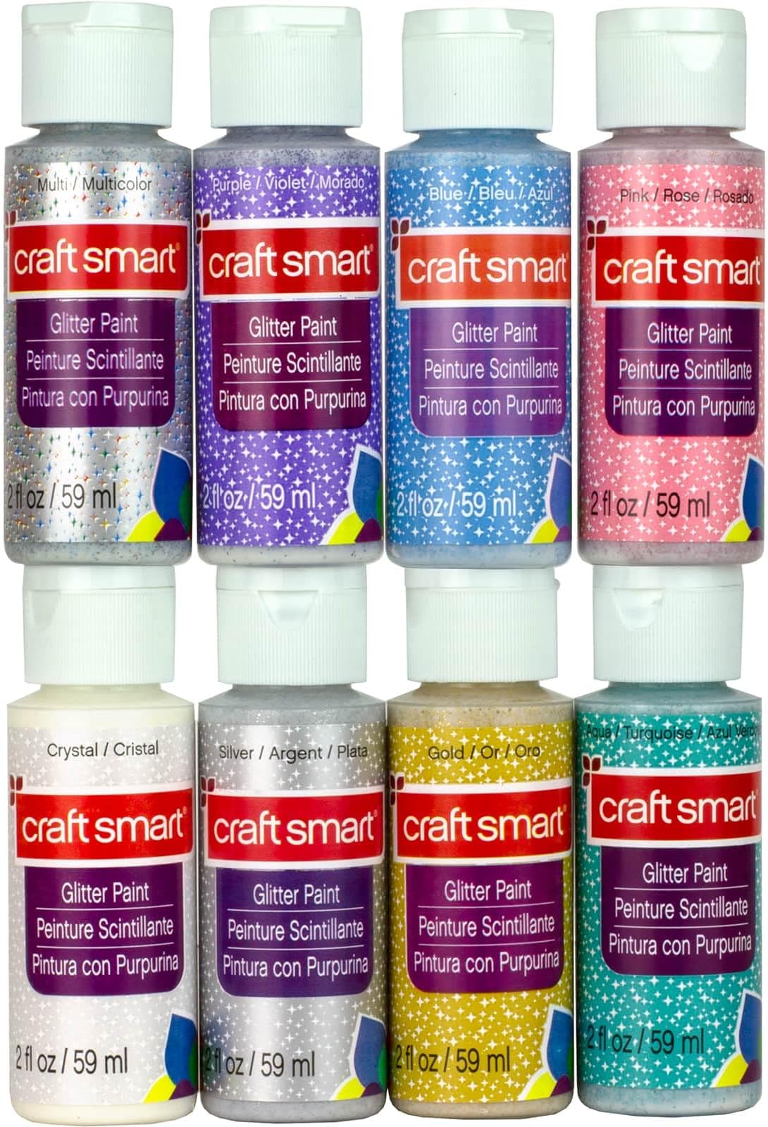 Amazon.com: 8 Assorted Glitter Acrylic Paint Set by Craft Smart - Non ...