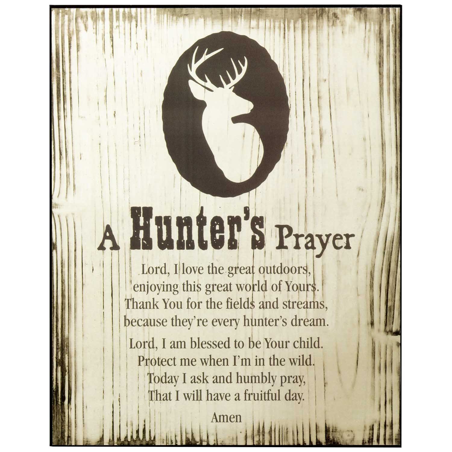 Amazon.com: Hunter's Prayer Deer Rack 7.5 x 9.5 Wood Wall Art Plaque ...